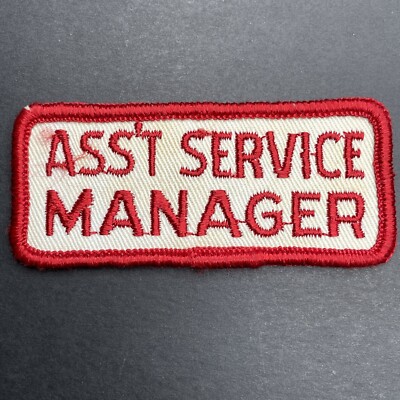 Vintage 1940s Assistant Service Manager Embroidered Hat Patch Badge | eBay