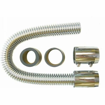 24" Flexible Stainless Steel Upper or Lower Radiator Hose Kit with ...
