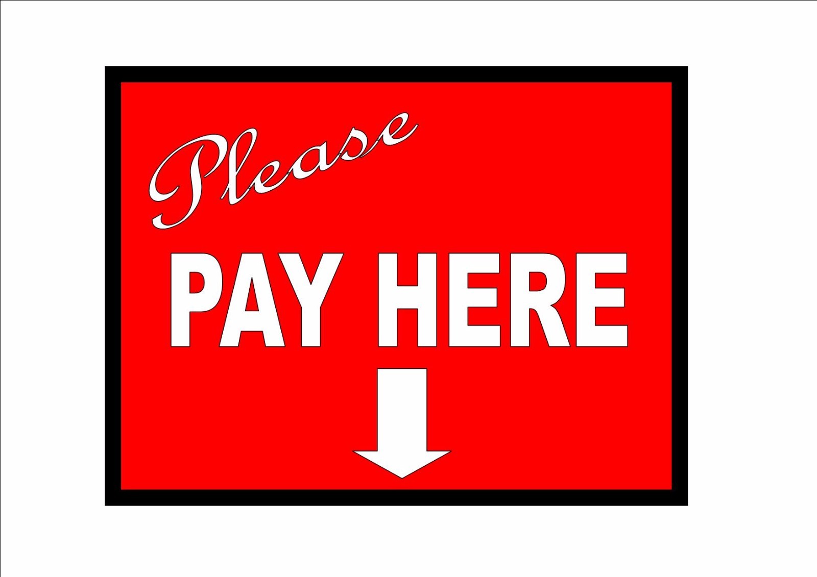 Please Pay Here Shop Sign , Pay Here Cafe Sign MetalSign | eBay UK