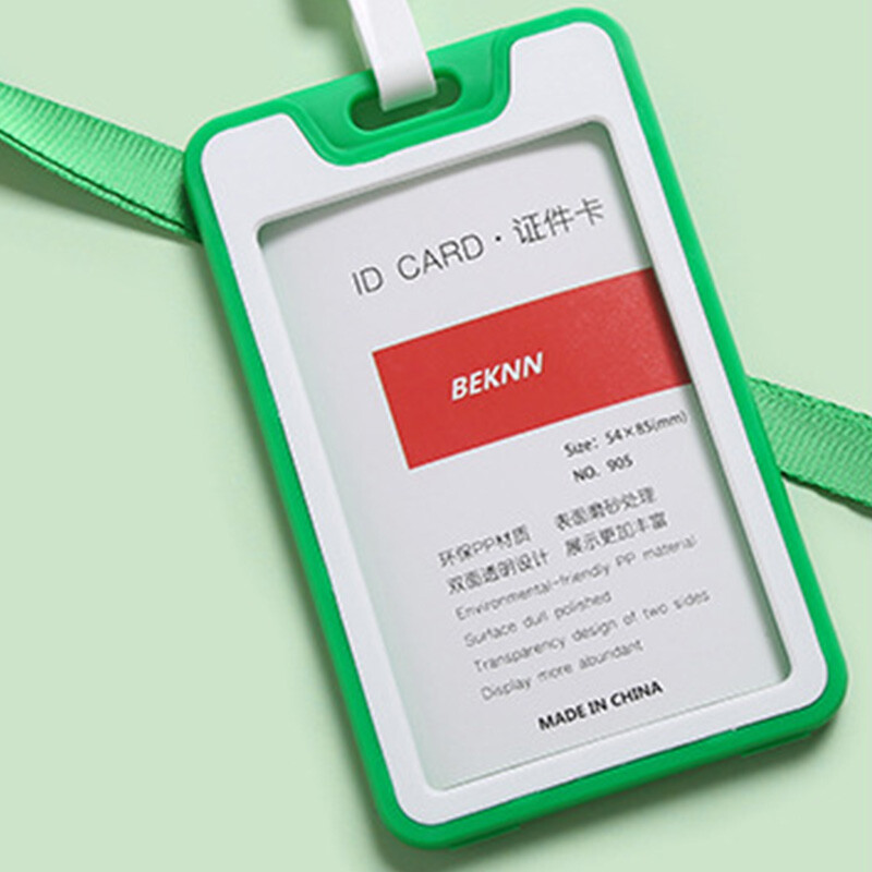 Hard Plastic Pocket ID Card Credit Badge Name Tag Holder Neck Strap ...