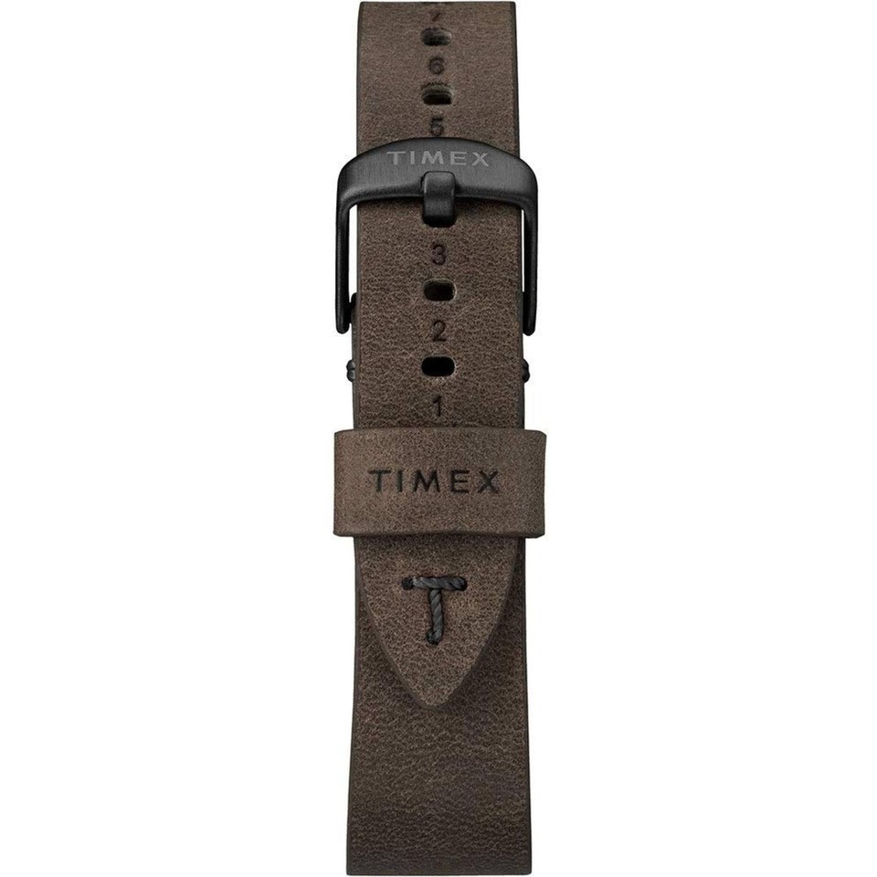 Timex Men's Watch MK1 Quartz Black Stainless Steel Case Brown Strap ...