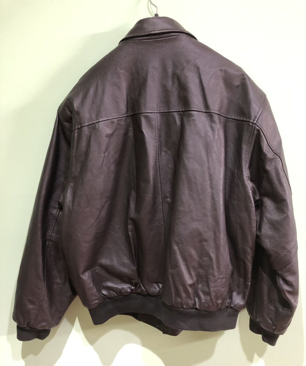 Snap On Tools Brown Leather Bomber Style Jacket with Quilted Snap On Tools Brown Leather Bomber Style Jacket with Quilted