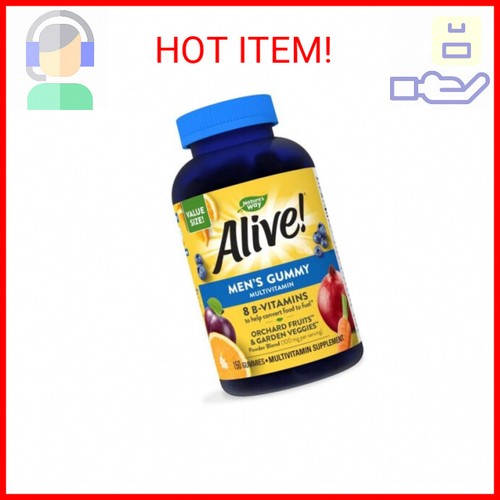 Nature's Way Alive! Men's Gummy Multivitamin, High Potency B-Vitamin ...