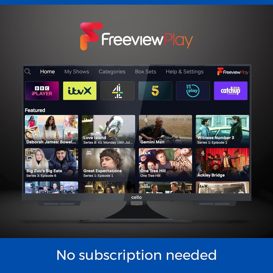 Cello 19 Inch 12v Smart TV WiFi Freeview Play HDMI USB CARAVAN ...