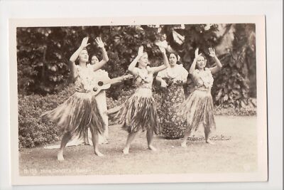 J-141 Hawaii Real Photo Postcard Hula Dancers Girls | eBay