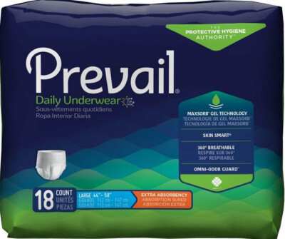 Prevail Daily Underwear - Large 18/package X 4 packages | eBay