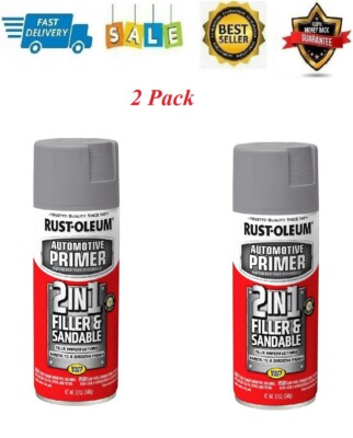 2 Pack Rust-Oleum Automotive 2 in 1 Filler Sandable Primer Spray Paint ...