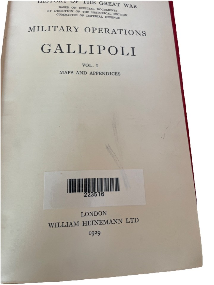 WW1 Gallipoli Campaign Official History Vol I–II + Maps & Appendices (4 ...