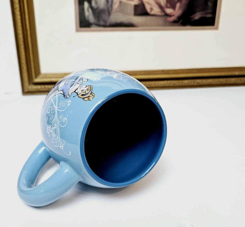 Walt Disney's Princess Cinderella Blue Coffee 18oz Oval Mug "Dreams ...