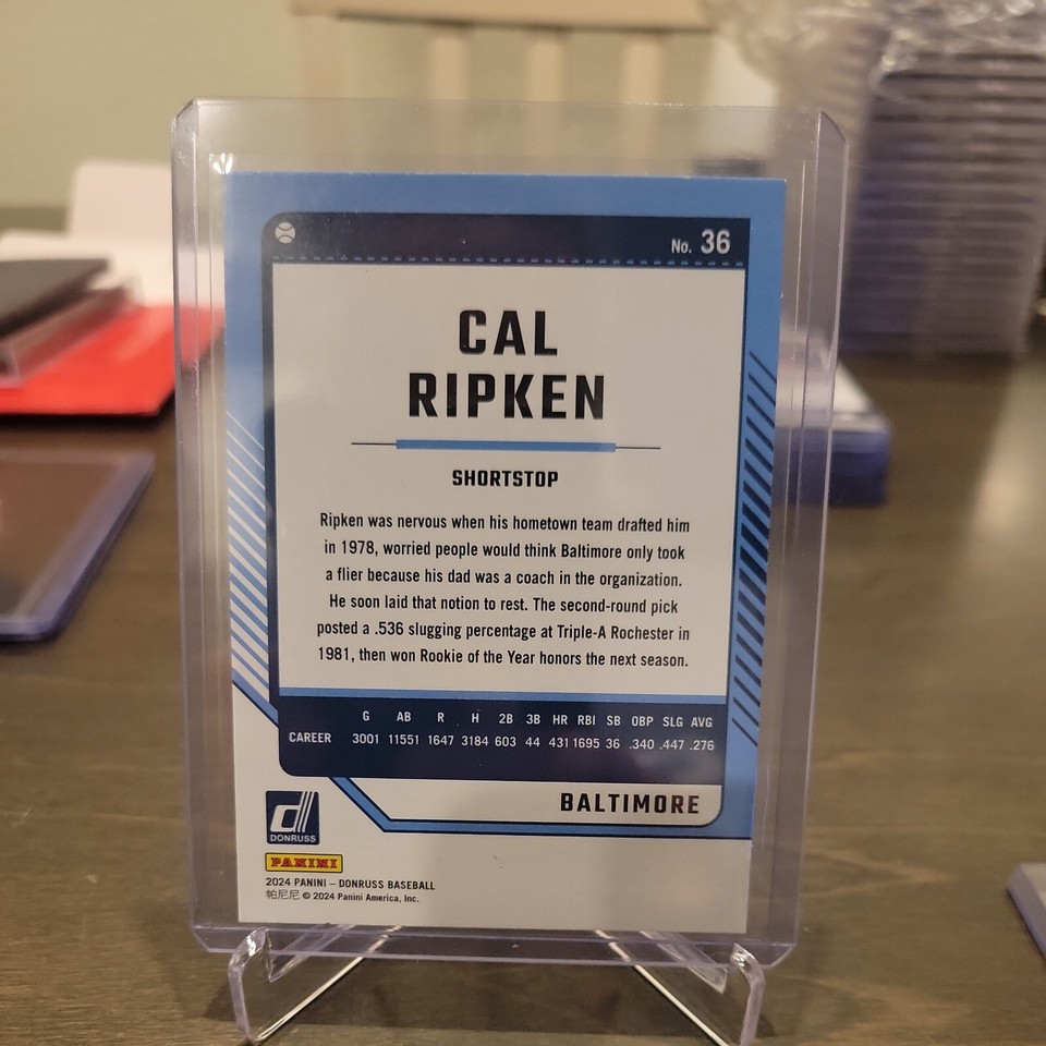 Cal Ripken 2024 Donruss Red & Green Laser #36 Orioles HOF | eBay