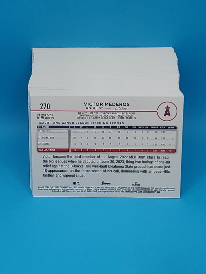Victor Mederos 2024 Topps Series 1 RC #270 Lot Of 120 Cards - Los ...