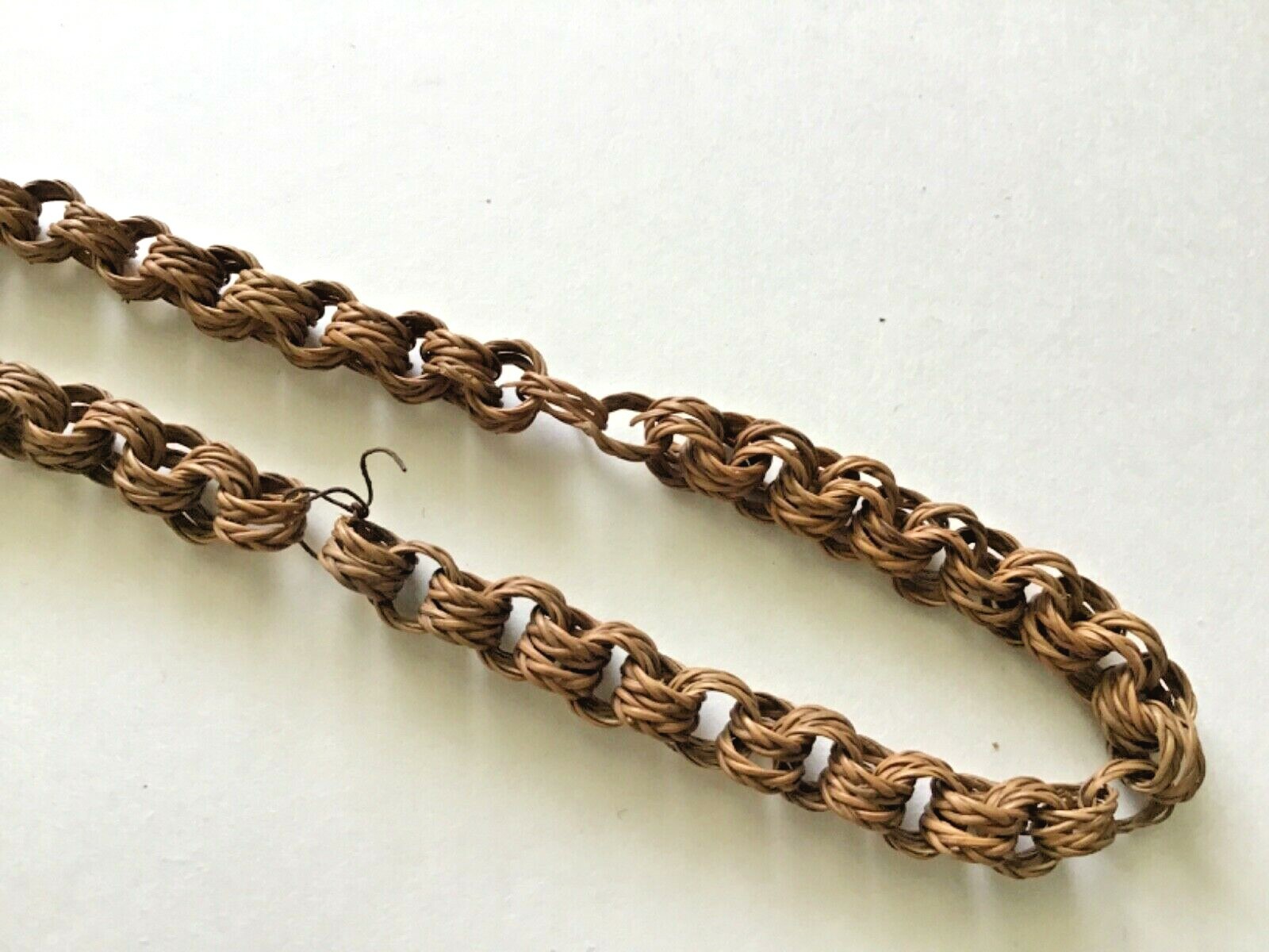 RARE * VTG UNIQUE HANDWOVEN RATTAN CHAIN NECKLACE * F… - Gem