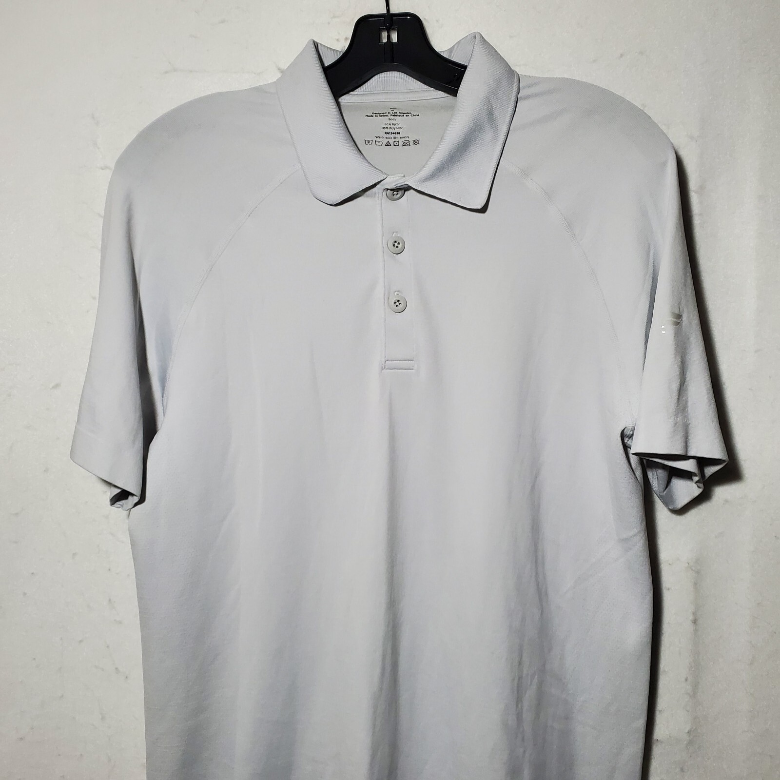 Fabletics Polo Shirt Mens Medium Grey Training Day Lightweight Golf ...
