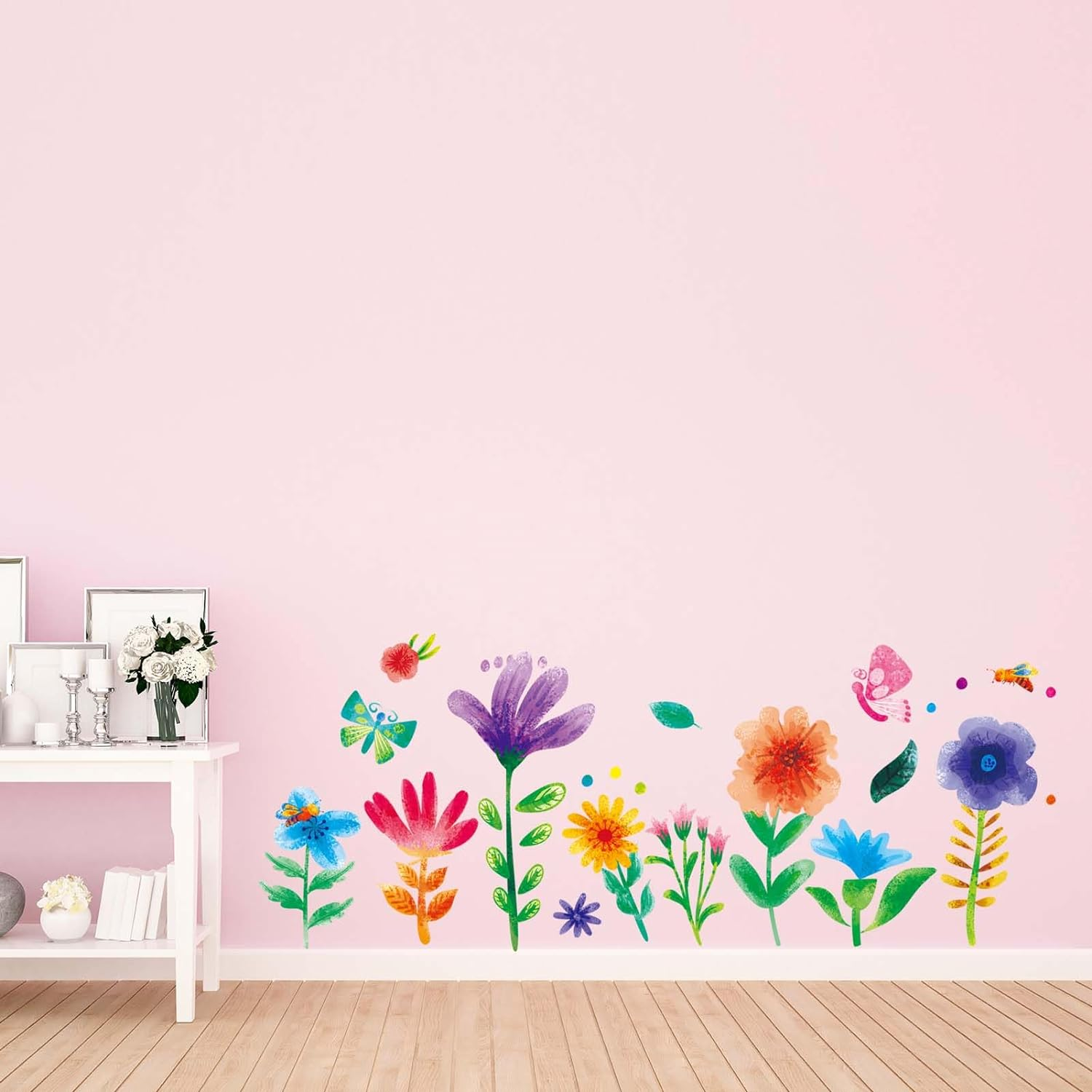 Watercolor Flower Wall Stickers - Kids Baby Boys Girls Toddler Garden ...