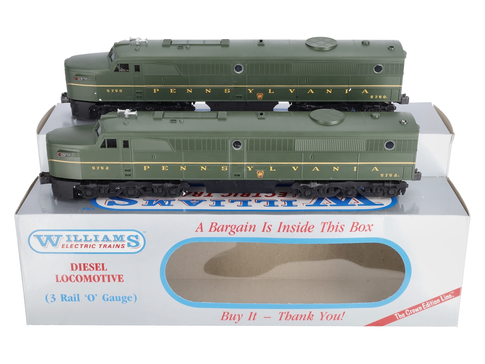 Williams AC-22/AC-23 O Gauge PRR Brunswick PA-1 Powered/Dummy Diesel ...