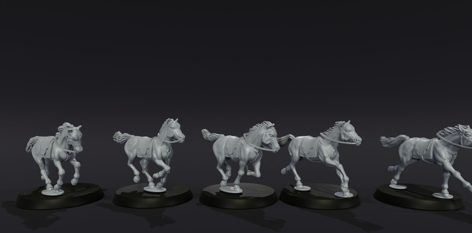 Galloping Horses x5 28mm Wargames and Collectors | eBay