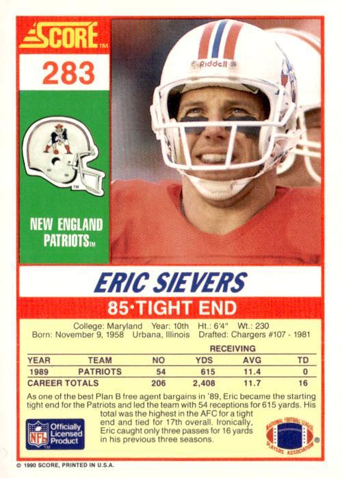 1990 Score #283 Eric Sievers | eBay