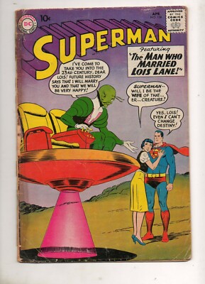 Superman #136 Lois Marries an Alien! DC 1960; Glossy 10 cent Cover! VG ...