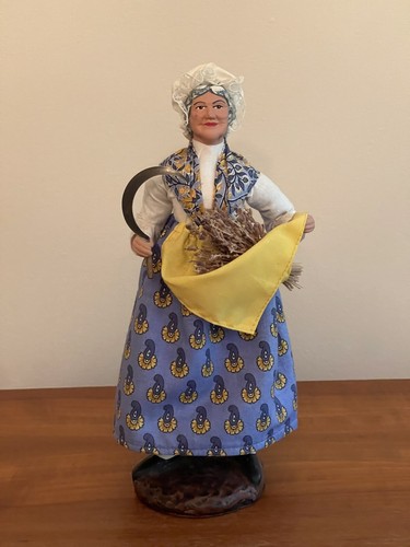 French SANTON Florence Figure - Woman Dress, Curved Scythe, Wheat | eBay