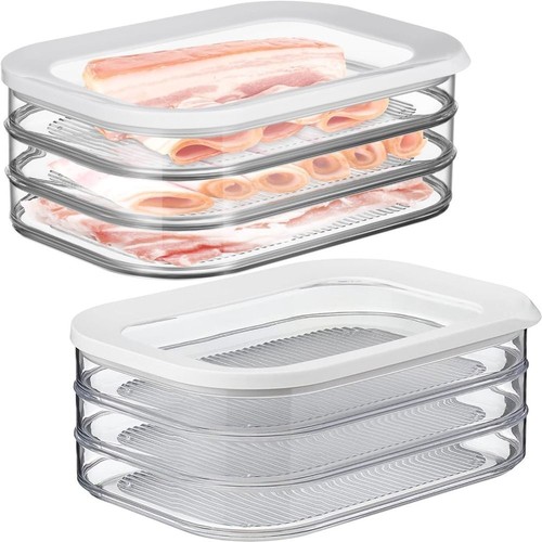 Deli Meat Container Fridge Bacon Container Refrigerator Stackable Food ...