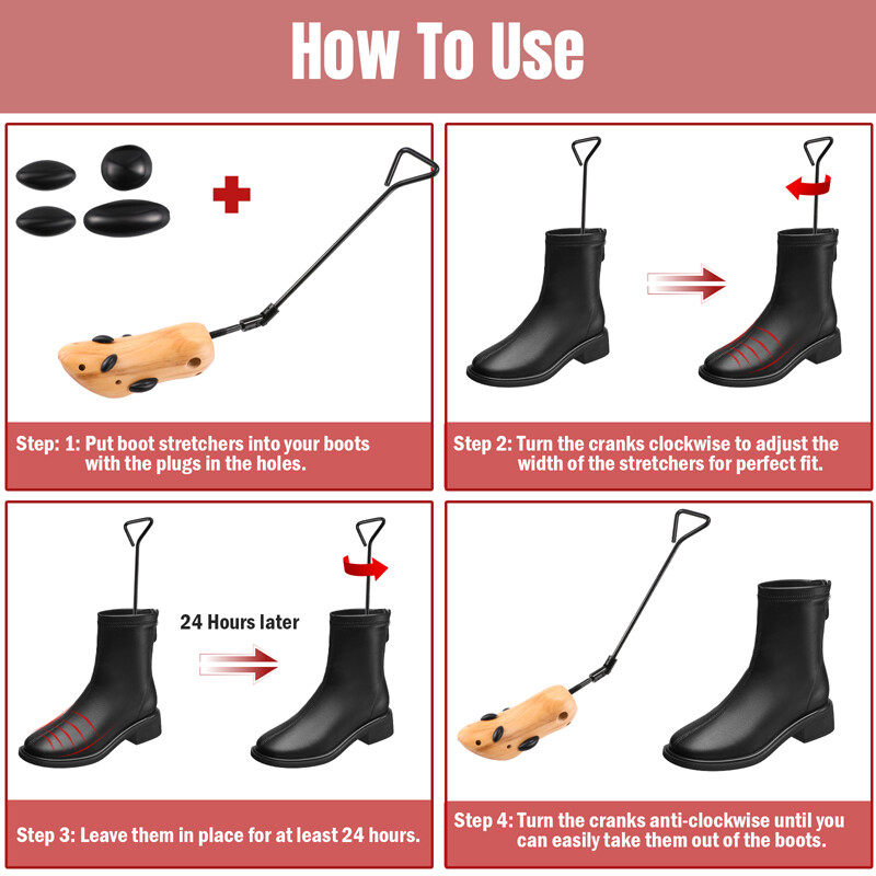 2-Way Wooden Adjustable Shoe Stretcher Expander Men Women Boot Shoes ...