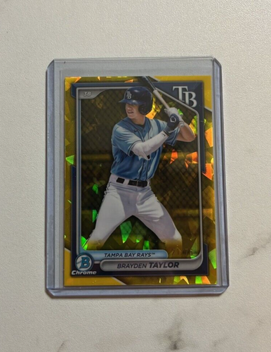 2024 BOWMAN DRAFT CHROME SAPPHIRE BRAYDEN TAYLOR YELLOW /75 TAMPA RAYS ...