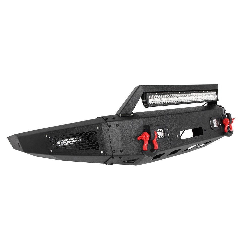 Textured Steel Front Bumper W/Winch Plate & LED Lights For Ford Ranger ...