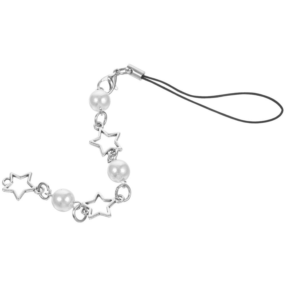 Phone Charm Phone Lanyard Wrist Strap Star Shape Beaded Phone Chain ...
