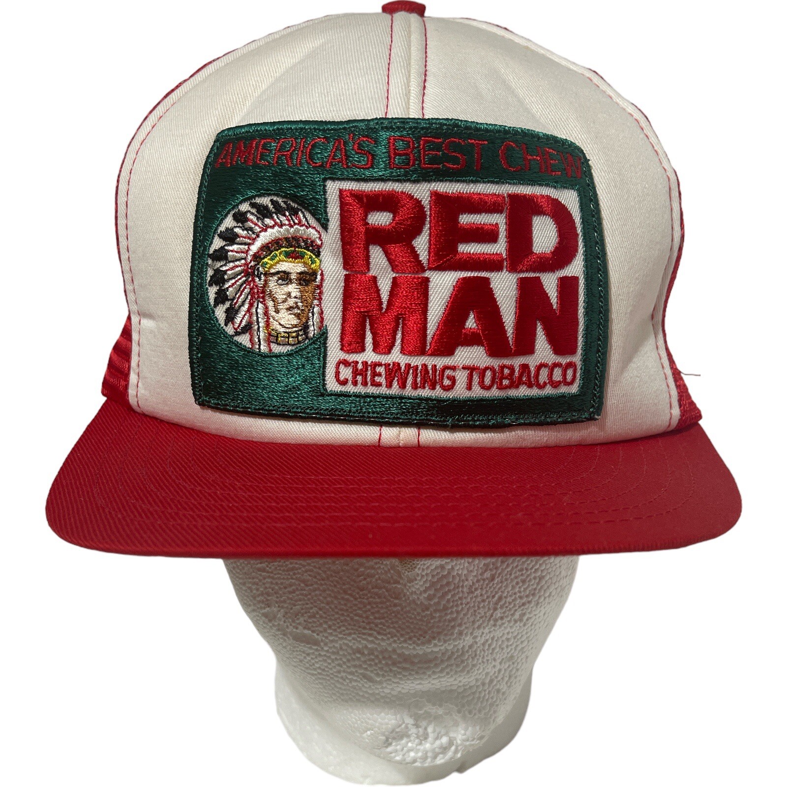 Vintage Red Man Chewing Tobacco Big Patch Mesh Snapba… - Gem
