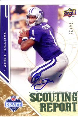 josh freeman rc rookie draft auto autograph kansas state ksu college 24 ...