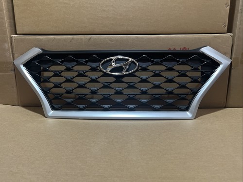 NEW 2019-2021 HYUNDAI TUCSON Front Bumper Upper Grille Black & Silver w ...