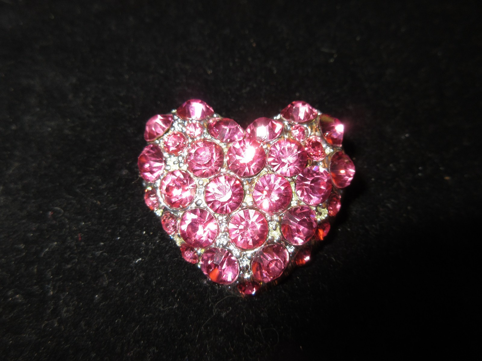 Heart Pin Brooch Pendant Genuine Rhinestone Crystal Pink Statement ...