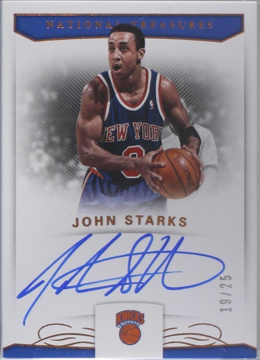 2017-18 Panini National Treasures - Signatures John Starks #S-JSK ...