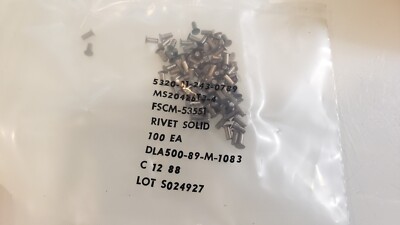 (300) ALLFAST FASTENING SYSTEMS RIVET SOLID MS20426T3-4 5320-01-243 ...