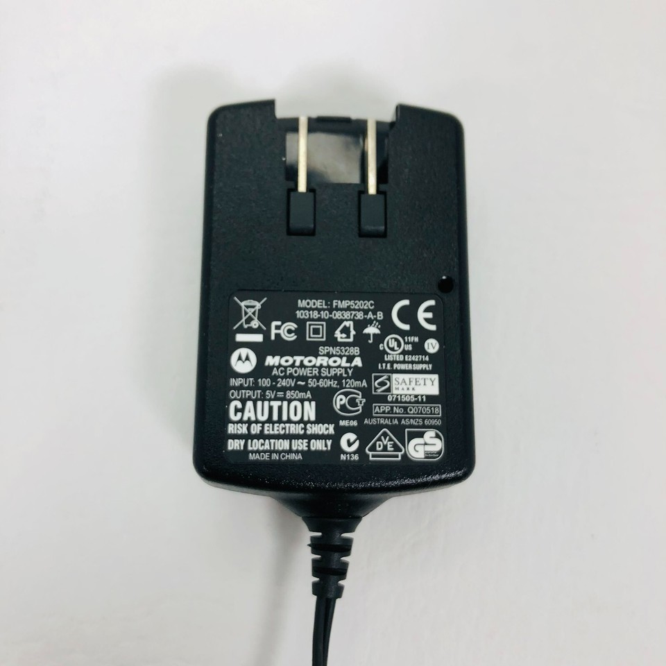 Motorola AC Power Supply Travel Micro-USB Adapter FMP5202C Black ...