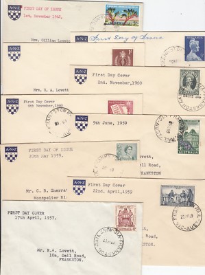 Stamps Australia various x 9 on ANZ bank private FDC's Frankston Rail ...