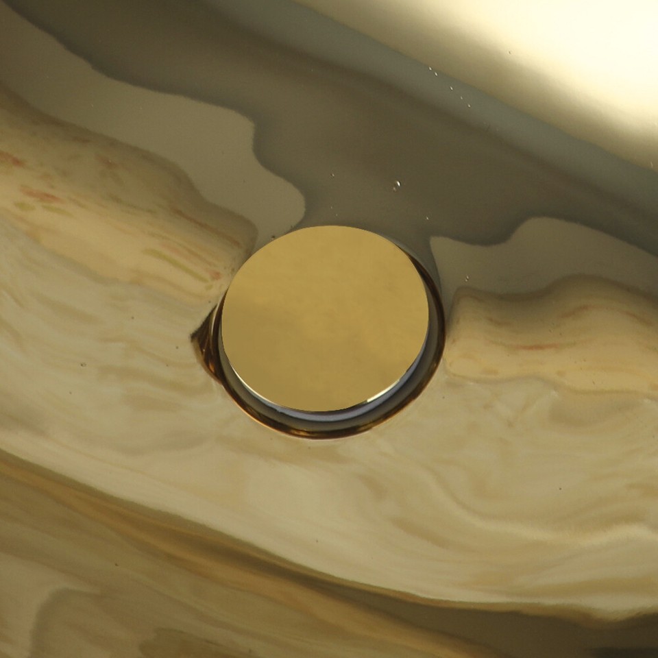 Gold Bathroom Ceramic Vessel Sinks Oval Boat Shape Basin Combo Faucet ...