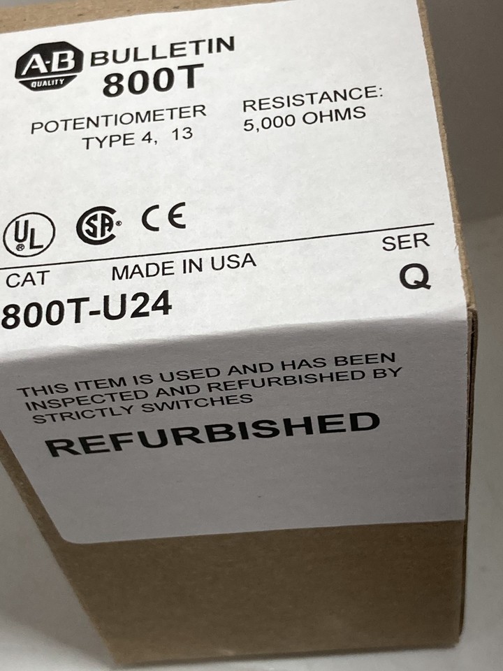 ALLEN BRADLEY 800T-U24 POTENTIOMETER 5,000 OHMS SERIES Q | eBay