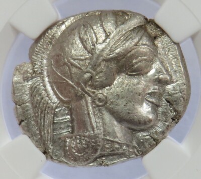 440- 404 BC SILVER ATTICA ATHENS TETRADRACHM ATHENA OWL COIN NGC AU 5/4 ...