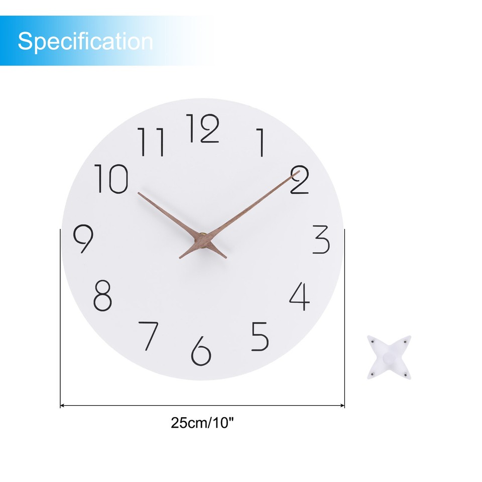 10 Inch Wall Clock, Battery Operated Non-Ticking Round Wall Clocks ...