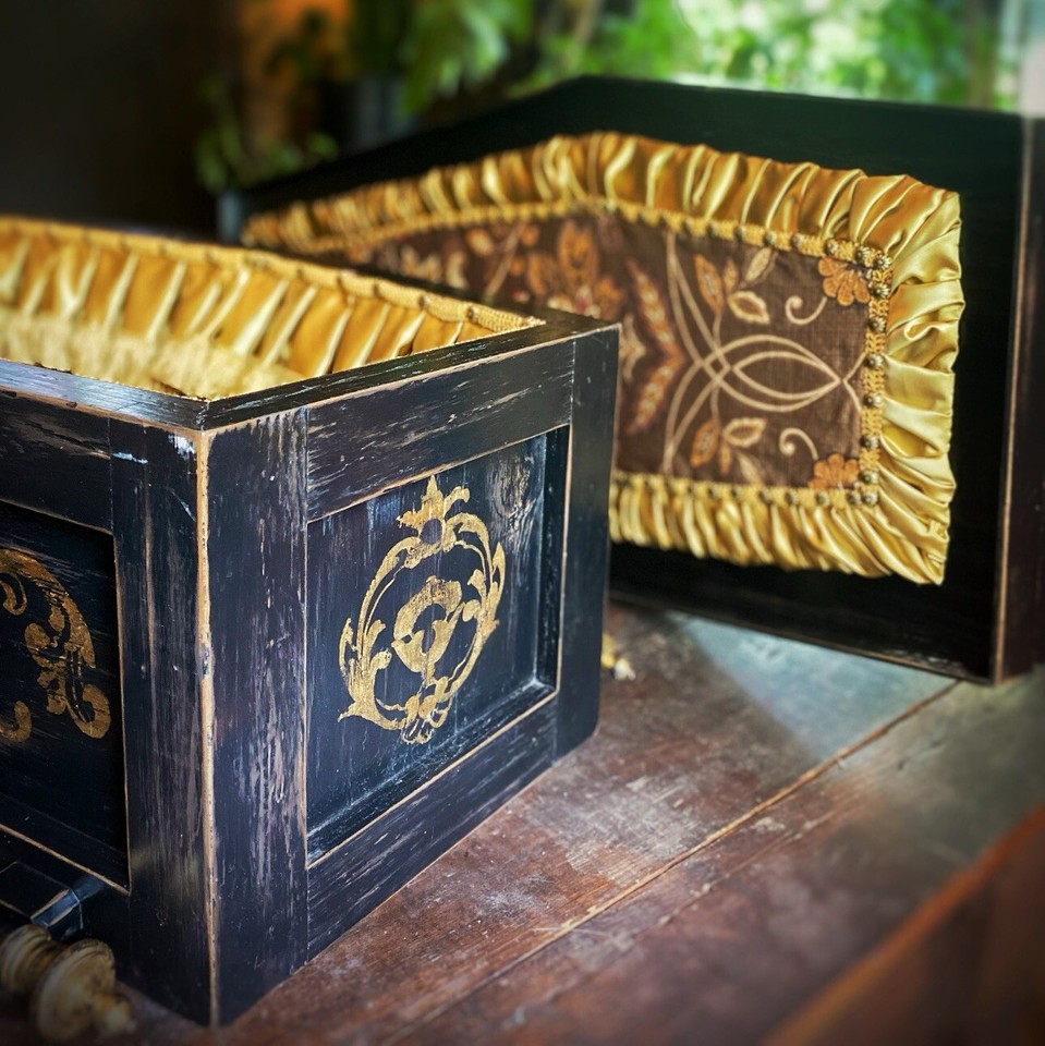 Gothic Hand Painted Coffin, Casket Decor, Upholstered Coffin, Death ...