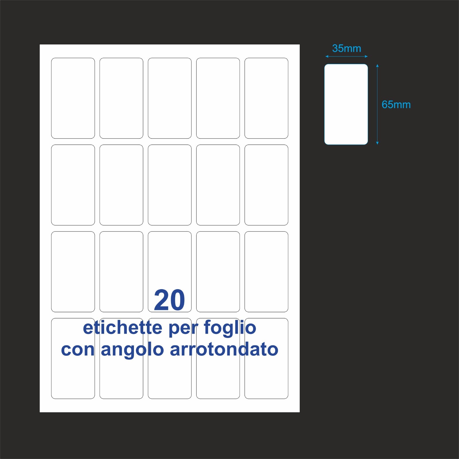 Etichette autoadesive formato A4 scatola 100 fogli vari formati ...