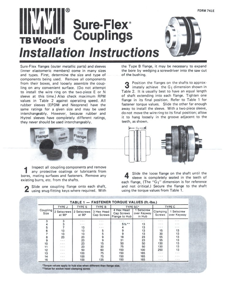 TB Woods 8H Hytrel Sure-Flex Sleeve Coupling Insert One Piece Solid NIB ...