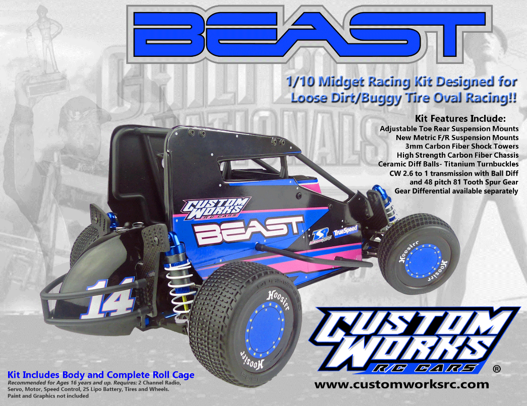 Custom Works BEAST Midget Kit Dirt Oval Car [0650] | eBay