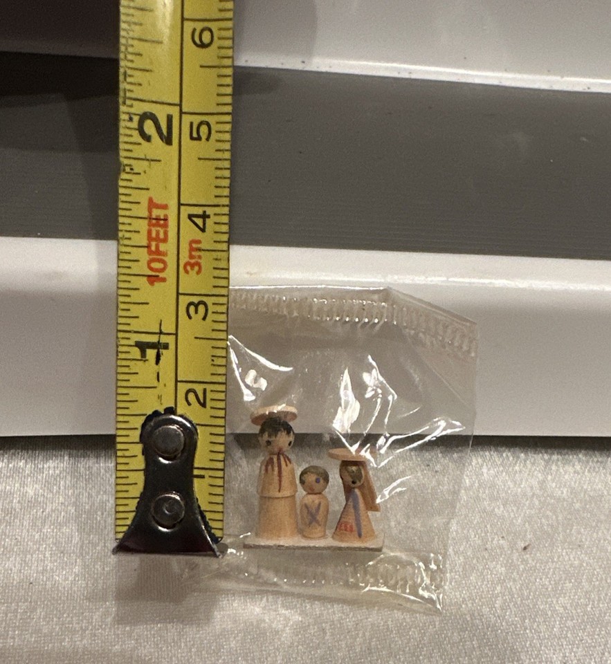 Vintage Micro Miniature Nativity Scene Made In Italy Sealed Mini Wood ...