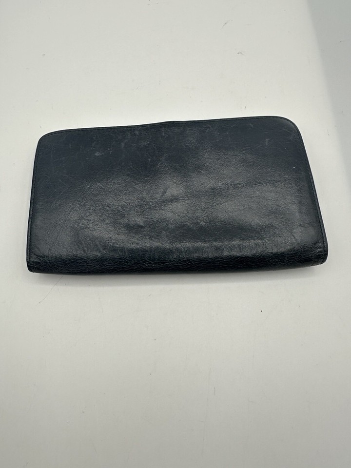 HOBO Blue Distressed Leather Kisslock Frame Wallet Clutch Purse | eBay