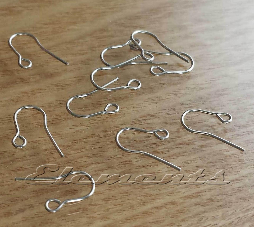 Surgical Stainless Steel Plain Ear Wires Fish Hook Earring Fittings ...