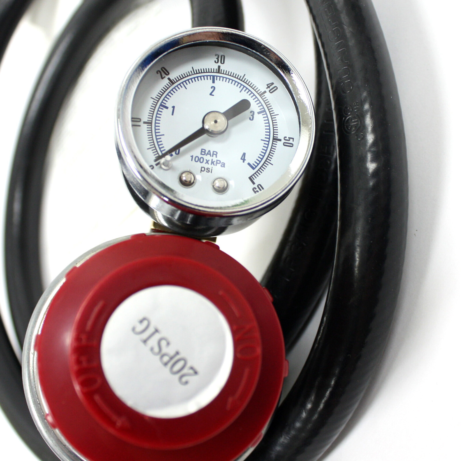 High Pressure Adjustable LP Propane Regulator Gauge QCC1 & 4' BBQ Hose ...