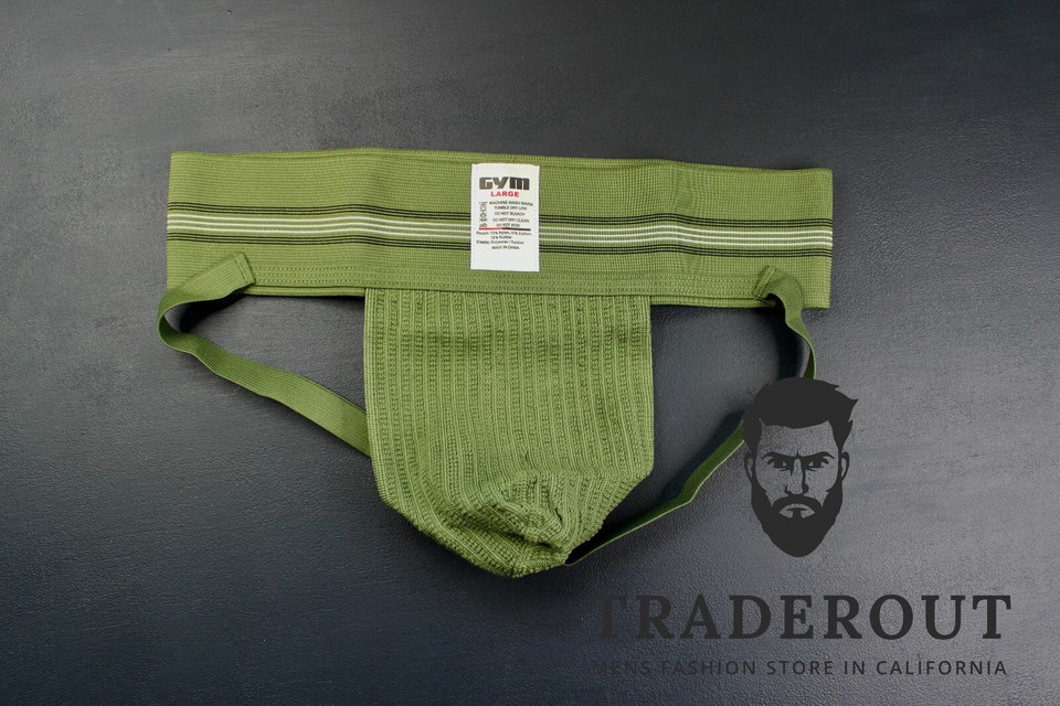 Gym Men army green old school 3" waistband jock straps jockstrap ...