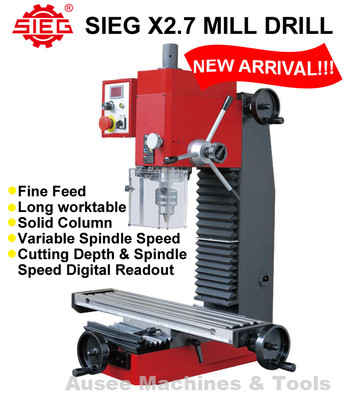 SIEG X2.7L Mill Drill Machine Variable Speed Long worktable | eBay ...
